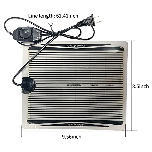 APlayfulBee Reptile Heat Pad, Adjustable Temperature Control Lizard Terrarium Heating Mat for Small Animals Snake Turtle Bearded Dragon Gecko and Plant (15W)