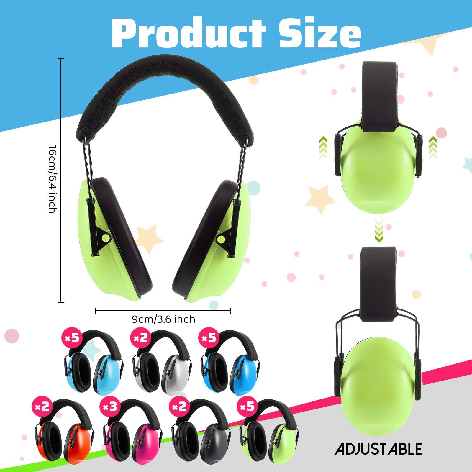 Amylove 24 Pcs Kids Ear Protection Noise Cancelling Headphones Noise Reduction Ear Muffs 27dB Hearing Protection (Classic Color)