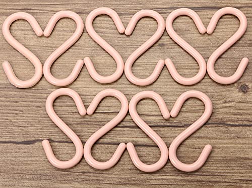 Mini Skater 2.5" Small Plastic S Shaped Hooks, Multifunctional Portable S Shape Hanging Hooks for Hanging Plants, Kitchen, Bathroom Hook Clothes S-Hooks(10Pcs) (Pink)