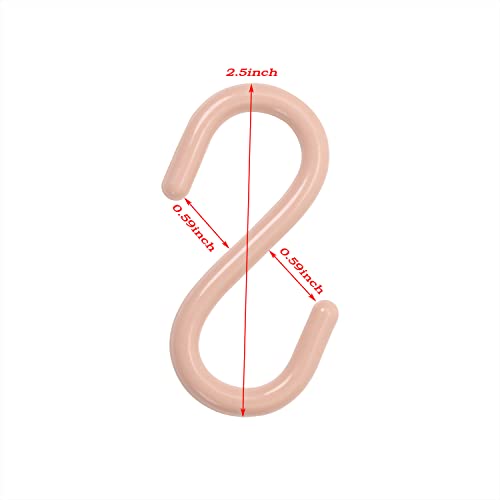 Mini Skater 2.5" Small Plastic S Shaped Hooks, Multifunctional Portable S Shape Hanging Hooks for Hanging Plants, Kitchen, Bathroom Hook Clothes S-Hooks(10Pcs) (Pink)