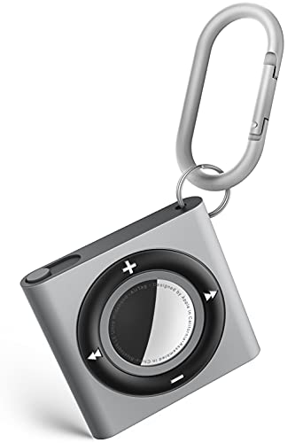 Clayco Airlock Case for AirTag with Keychain Carabiner Ring, Scratch Resistant Rugged Protective Case Cover Compatible with Apple AirTags 2021 (Gray)