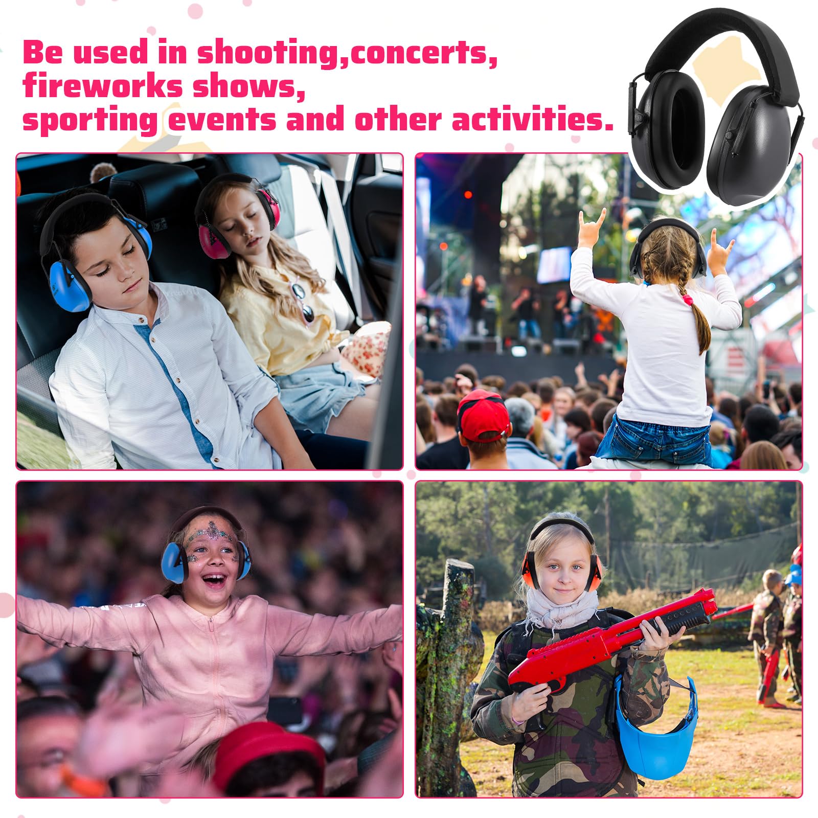 Amylove 24 Pcs Kids Ear Protection Noise Cancelling Headphones Noise Reduction Ear Muffs 27dB Hearing Protection (Classic Color)