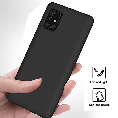 Meifei Galaxy A71 5G Case, Samsung A71 5G Case Liquid Silicone Case Dual Layer Hybrid Hard PC Soft Silicone Gel Rubber Bumper Slim Fit Shockproof Protective Phone Case for Samsung Galaxy A71 5G, Black