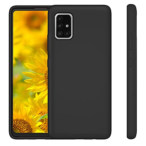 Meifei Galaxy A71 5G Case, Samsung A71 5G Case Liquid Silicone Case Dual Layer Hybrid Hard PC Soft Silicone Gel Rubber Bumper Slim Fit Shockproof Protective Phone Case for Samsung Galaxy A71 5G, Black