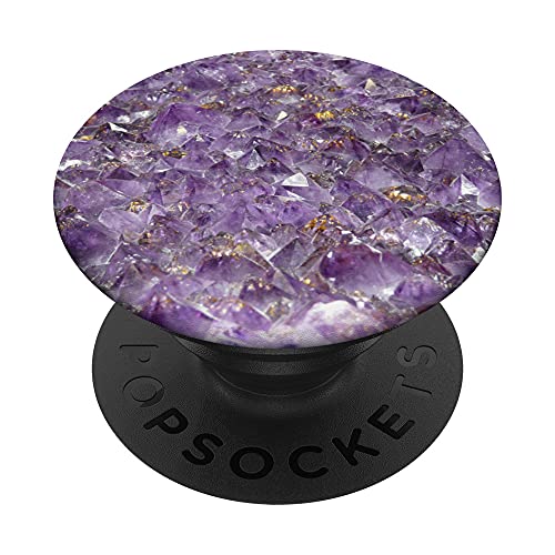 Purple Amethyst Crystal Geode Gift PopSockets Swappable PopGrip