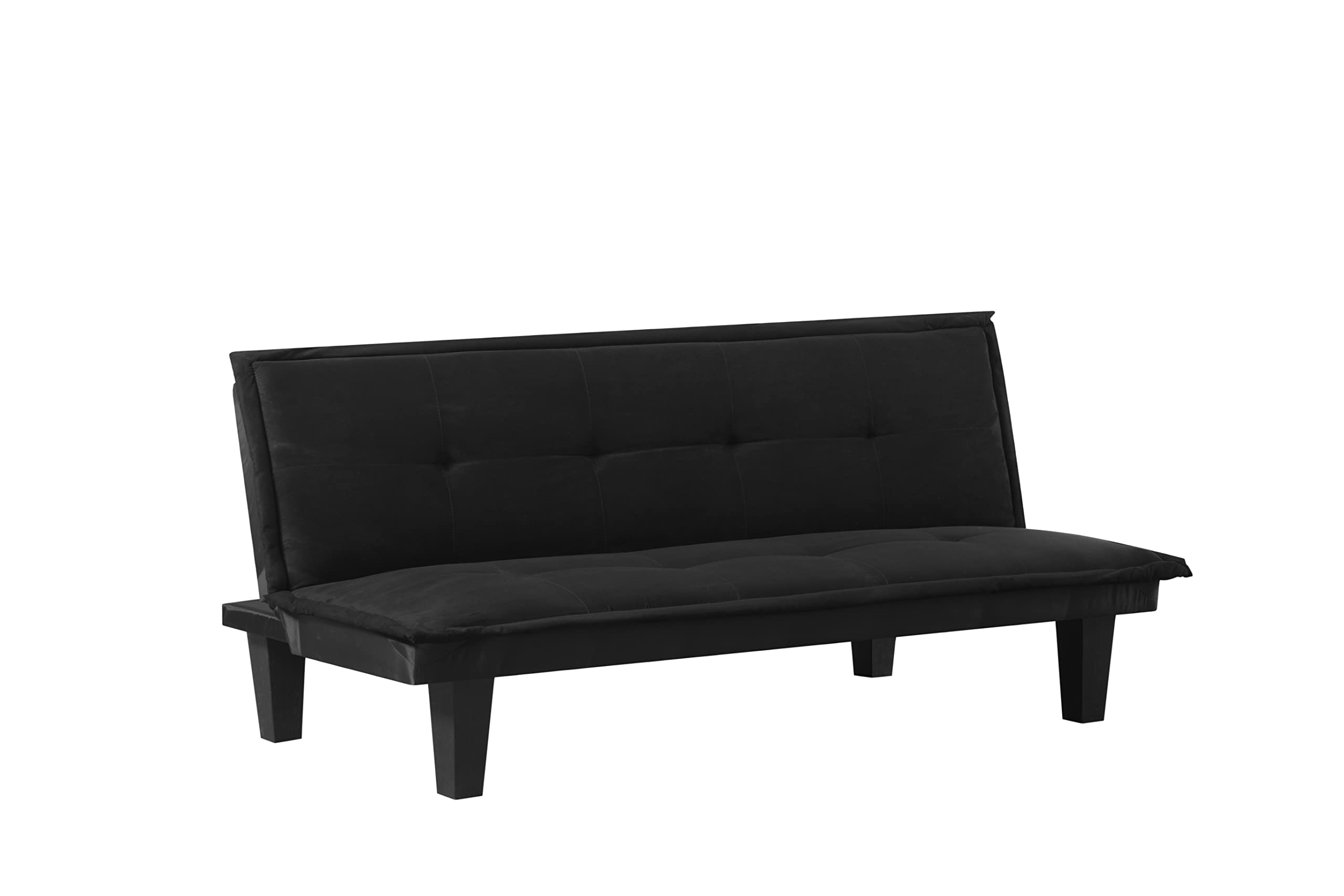 Jmaxo Convertible Folding Sofa Bed, Modern Futon Upholstered Couch Backrest, 3 Angles Adjustable Back for Compact Living Spaces,Apartments Office Dorms, Black
