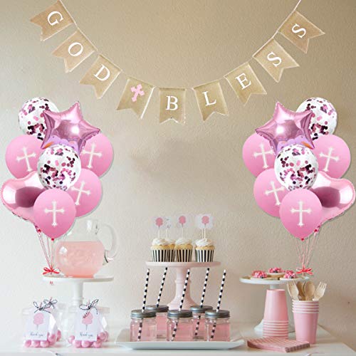 God Bless Banner Baptism, Baptism Decorations Girl, Confirmation Balloons, First Communion Balloons, Cross Balloons for Baptism, Baptism Cross Balloons, Baptism Decorations, Baby Shower