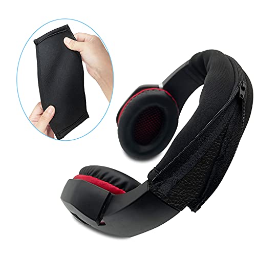 PChero Replacement Headphone Headband Cushion Pad Cover with Zipper, Head Band Protector Compatible with ATH M50, M40X, M40, G PRO X, HS50, HS60, HS70 Over Ear Headset (Black)