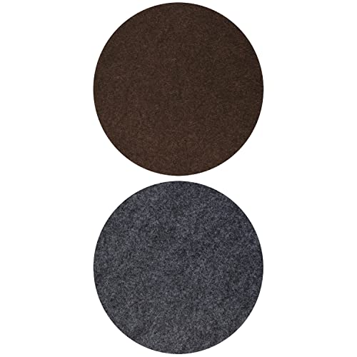 Drymate Plant Coaster Mat Reversible, Charcoal/Brown, (12 Inch), (Set of 2), Round/Fabric, Absorbent/Waterproof - Protects Surfaces, Contains Liquids (USA Made)