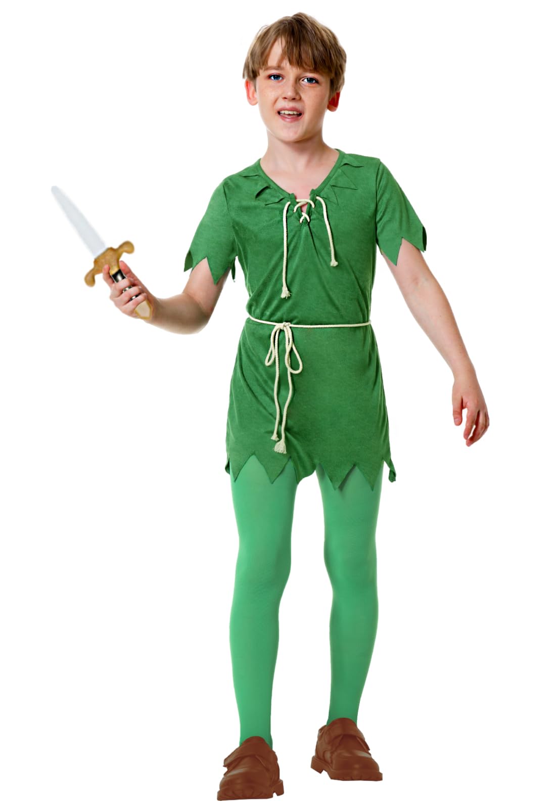 Remimi Boy Peter Pan Dress Girls Halloween Tunic Green Peter Clothing 11-12 Years