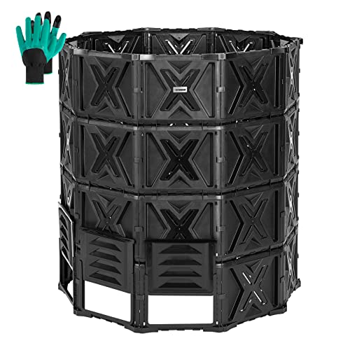 VIVOSUN Compost Bin 720L (190 Gallon), Outdoor Composter with Rainproof Cloth & X-Shaped Construction; Compost Barrel for Fast Creation of Fertile Soil
