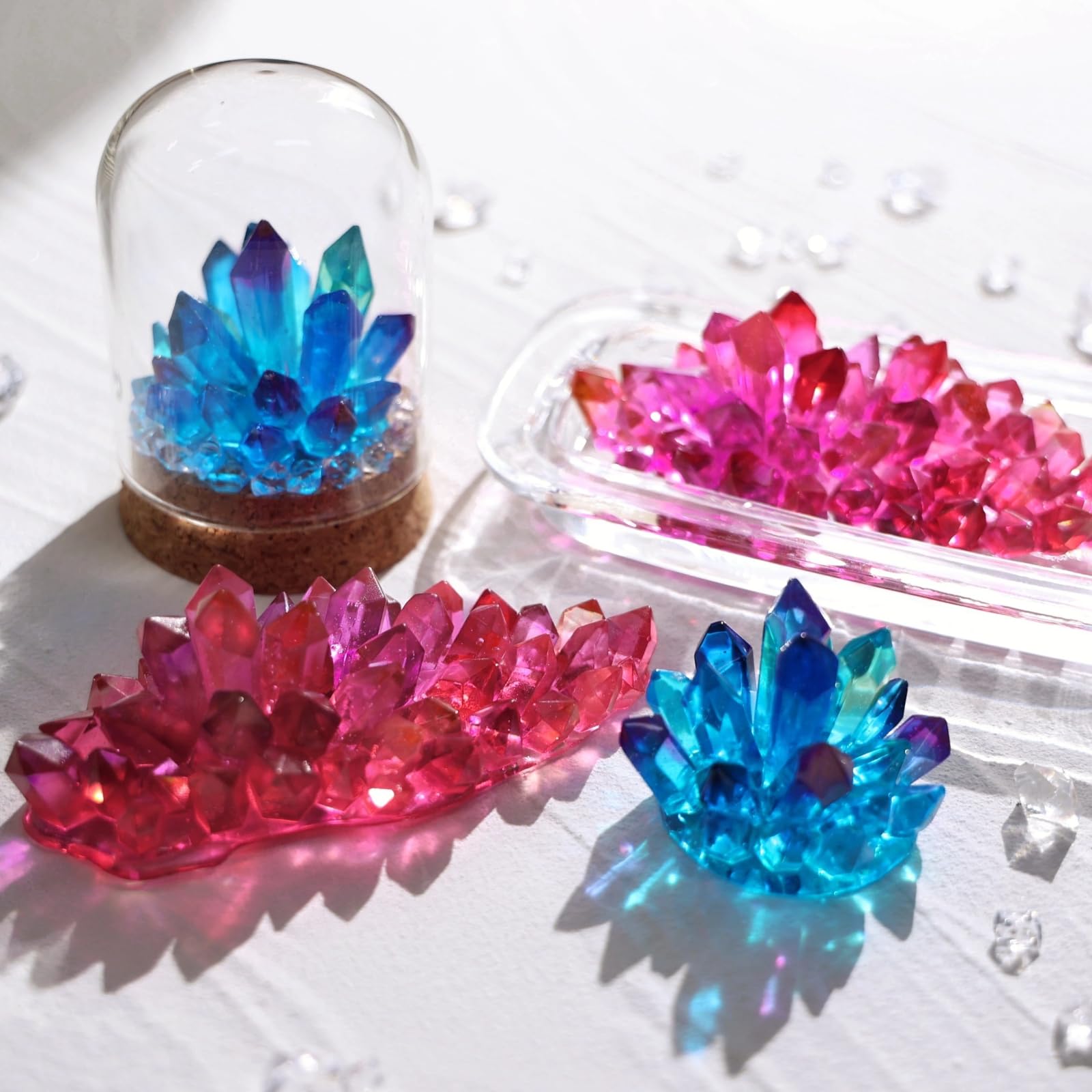 LET'S RESIN Crystal Cluster Resin Molds, Large and Small Size Crystal Shape Silicone Molds for Resin, Quartz Epoxy Resin Molds for Resin Crafts, DIY Crystal Heal Stone, Home Craft Decor