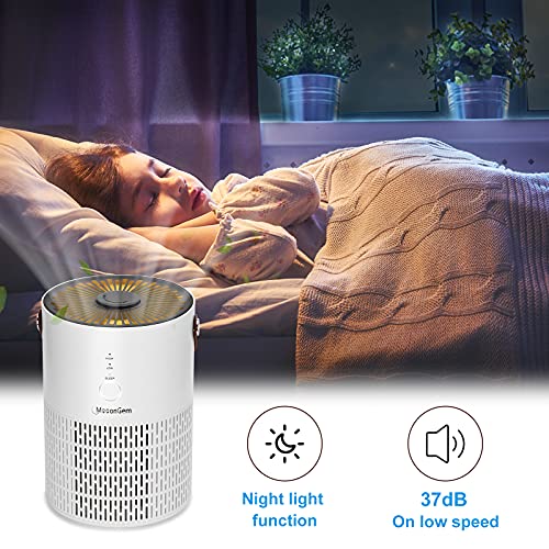 MooonGem Air Purifier Air Filter for Bedroom Home,Air Purifier with Fragrance Sponge for Better Sleep,Home Air Purifiers with Night Light