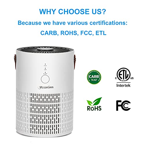MooonGem Air Purifier Air Filter for Bedroom Home,Air Purifier with Fragrance Sponge for Better Sleep,Home Air Purifiers with Night Light