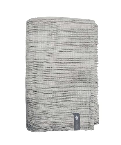 Halfmoon Cotton Yoga Blanket | 60β x 80β - Handwoven Soft & Large Throw Blankets for Home Decor, Yoga Practice, Camping, Outdoors, Travel, Meditation & Room Decor (Melange Carbon)