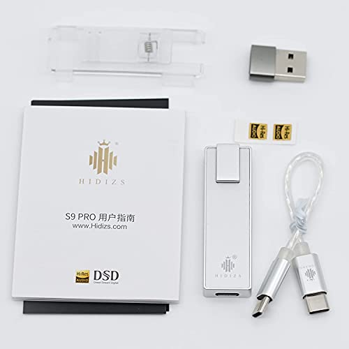 Upgraded Hidizs S9 Pro USB-C Amp DAC Headphone Amplifier Portable Headphone Adapter Balanced and Single-EndedĀ Hi-Res Compatible for iOS Android Windows (Silver)