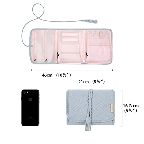 BAGSMART Jewelry Organizer Roll Travel Jewelry Storage Bag for Necklace, Earrings, Rings, Bracelet