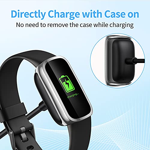 CAVN 4-Pack Screen Protector Case Compatible with Fitbit Luxe, TPU Protective Screen Cover Saver Bumper for Luxe Smartwatch Replacement Accessories (Black/Clear/Silver/Rose Gold)