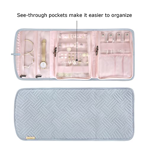 BAGSMART Jewelry Organizer Roll Travel Jewelry Storage Bag for Necklace, Earrings, Rings, Bracelet