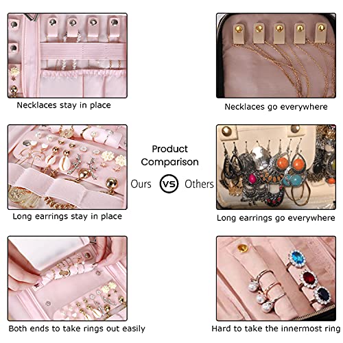 BAGSMART Jewelry Organizer Roll Travel Jewelry Storage Bag for Necklace, Earrings, Rings, Bracelet
