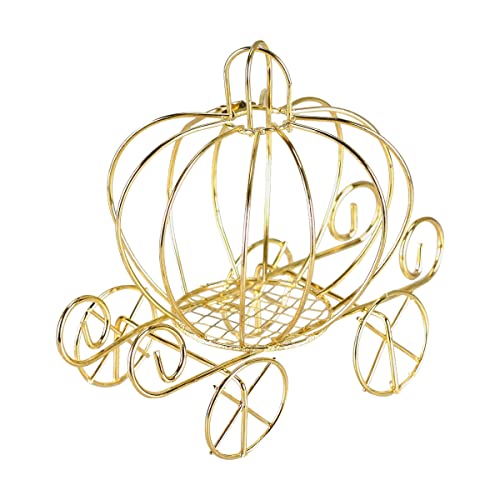 BinaryABC Cinderella Pumpkin Carriage Centerpiece Candy Holder Candy Cart Candy Container Tabletop Decoration for Halloween Wedding Party