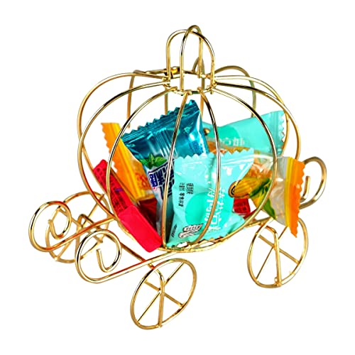 BinaryABC Cinderella Pumpkin Carriage Centerpiece Candy Holder Candy Cart Candy Container Tabletop Decoration for Halloween Wedding Party