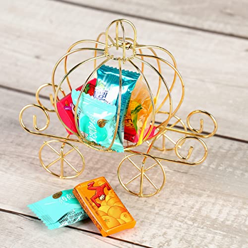 BinaryABC Cinderella Pumpkin Carriage Centerpiece Candy Holder Candy Cart Candy Container Tabletop Decoration for Halloween Wedding Party