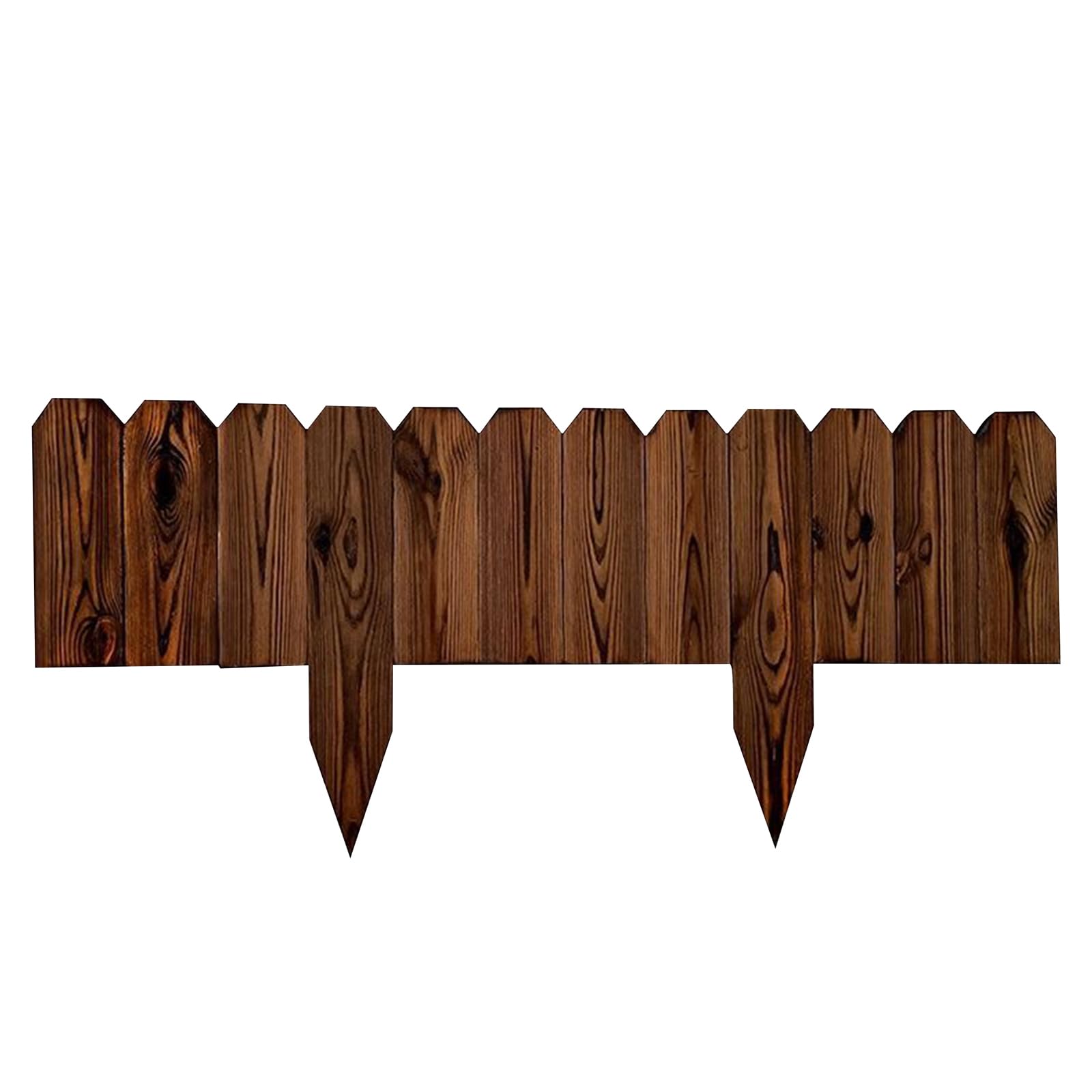 Garden Wooden Fence, Outdoor Wooden Landscape Edging Border, Flexible Decorative Border, Anti-Corrosive Wood Garden Edging Border for Garden Yard Lawn Balcony Flower Bed Planting Fence - 7.9in x 3.4ft