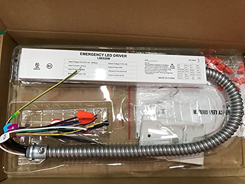 LED Emergency Backup Driver 20W, 120V-347VAC, Rechargeable UL Approved Backup Battery, Over 90mins Emergency Time, for LED troffer, Panel and Tubes