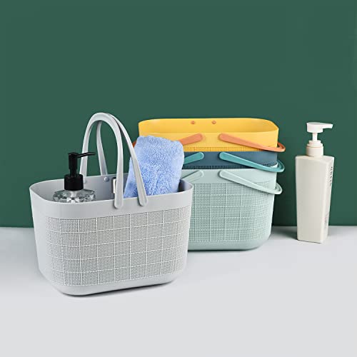 Haundry Plastic Shower Caddy Basket, Hanging Bathroom Dorm Organizer with Handle, Portable Storage Caddy Tote Bin for Tool, Garden, Kitchen, Cleaning Supplies, Dark Blue