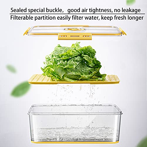 Refrigerator Organizer Bins,Stackable Produce Saver Organizer Bin Storage Containers with Removable Drain Tray for Fridge, Cabinets, Countertops and Pantry(Gray-S)