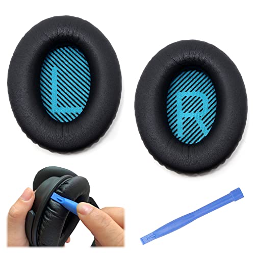 Premium Headphones Replacement Ear Pads for Bose QC25 Quiet Comfort, QC 15, SoundTrue, SoundLink AE2 - Bose Headphones Replacement Parts - Blue/Black
