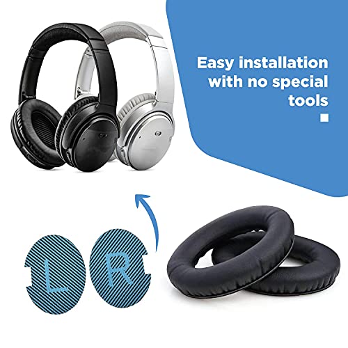 Premium Headphones Replacement Ear Pads for Bose QC25 Quiet Comfort, QC 15, SoundTrue, SoundLink AE2 - Bose Headphones Replacement Parts - Blue/Black