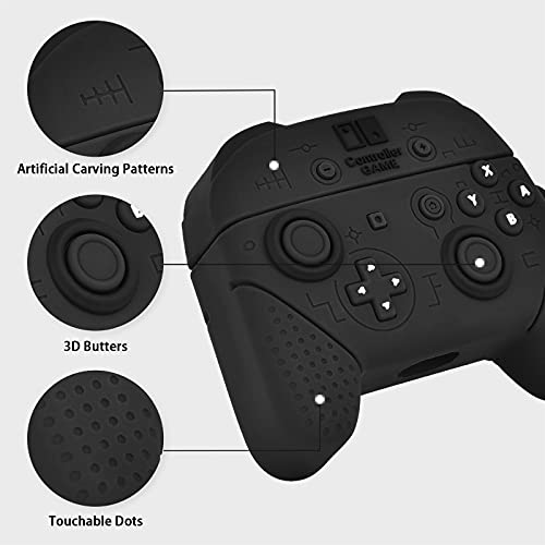 AIRSPO AirPods Pro Case 3D Cute Cartoon Silicone AirPod Pro Case Cover Funny Game Controller Protective Skin for AirPods Pro with Keychain for Girl Boys Teens(Black)