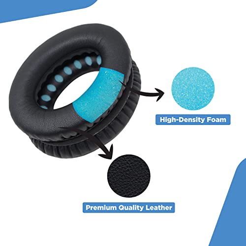 Premium Headphones Replacement Ear Pads for Bose QC25 Quiet Comfort, QC 15, SoundTrue, SoundLink AE2 - Bose Headphones Replacement Parts - Blue/Black