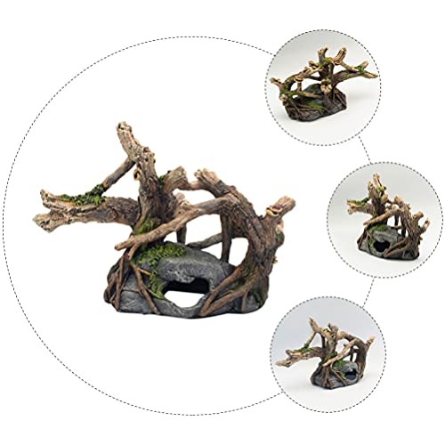 balacoo Aquarium Driftwood Log Decoration Resin Reptile Branches Terrarium Wood Aquarium Trunk Driftwood Tree Fish Tank Log Decoration