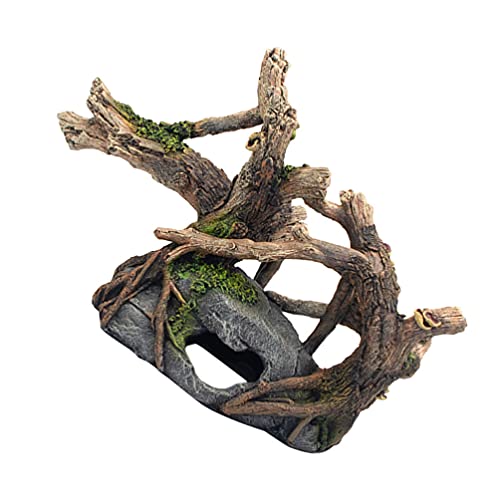 balacoo Aquarium Driftwood Log Decoration Resin Reptile Branches Terrarium Wood Aquarium Trunk Driftwood Tree Fish Tank Log Decoration