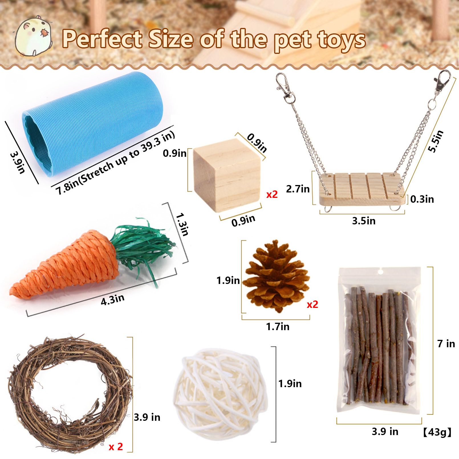 kathson Hamster Tunnels,Pet Plastic Tube,Guinea Pig Foldable Exercising Training Hide Tunnel,with Fun Chinchillas Chew Toys for Gerbils Ferrets Rats Mice and Other Small Animals (Blue)