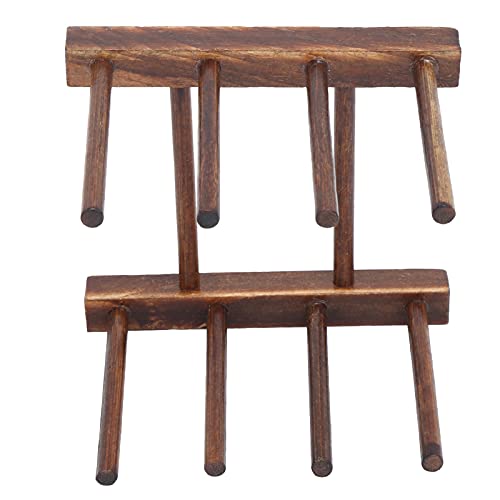 Wooden Dish Plates Holder Wood Dish Rack 4/6 Column for Dish Plate Bowl Cup Home Storage Cabinet(4.9 x 5.5 x 4.1in)
