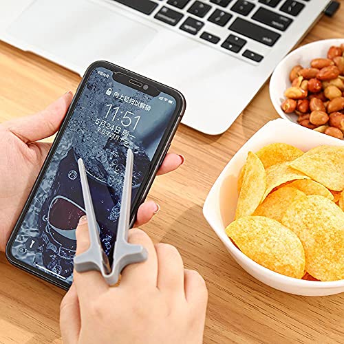 Heeloo 4pcs Finger Chopsticks for Gamers,Snack Clips,Gaming Finger Sleeves,Game Controllers,Game Accessories,Cell Phones Accessories,Gamer Gifts, Finger Tongs(Multicolor,4 pcs)