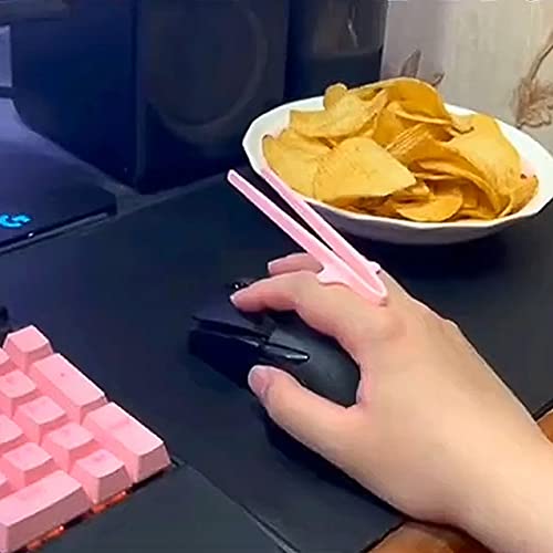 Heeloo 4pcs Finger Chopsticks for Gamers,Snack Clips,Gaming Finger Sleeves,Game Controllers,Game Accessories,Cell Phones Accessories,Gamer Gifts, Finger Tongs(Multicolor,4 pcs)