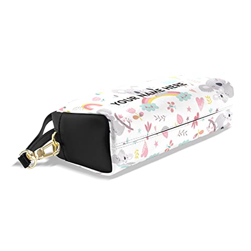 Custom Girl Pencil Case Personalized Your Name Text Cute Rainbow Koala Unique Pencil Bag Customized Pencil Pouch for School Students