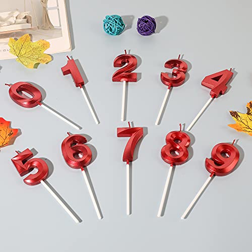 Red 18th & 81st Birthday Candles for Cakes, Number 18 81 Glitter Candle Cake Topper for Party Anniversary Wedding Celebration Decoration