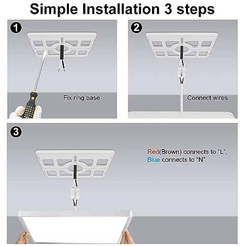 2Pack 9inch 18W LED Flush Mount Ceiling Light, 5000K Daylight White LED Ceiling Light, 1800LM Flat Square LED Ceiling Lamp for Bedroom, Kitchen, Living Room (White)