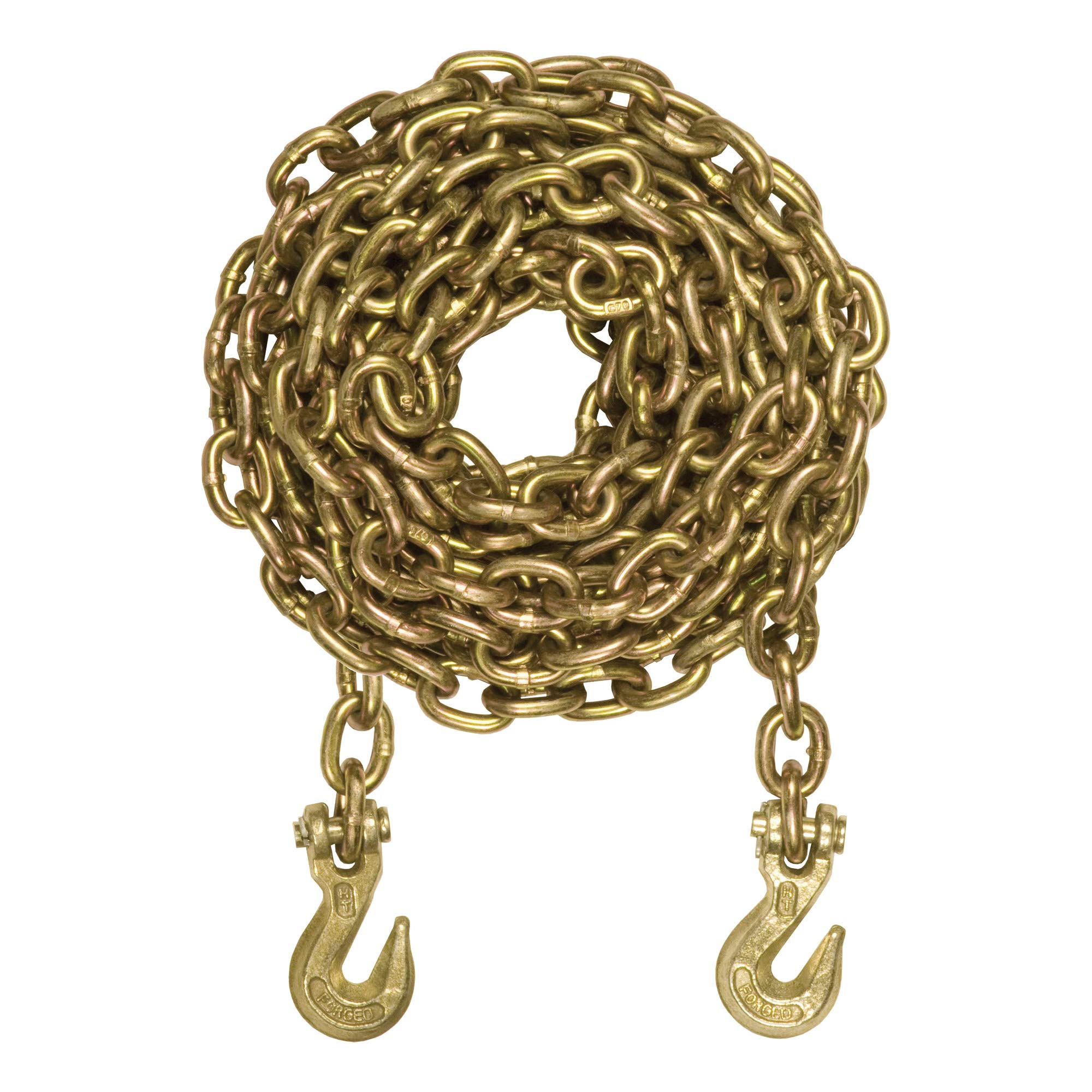 CURT 80308 25-Foot Transport Binder Chain, 5/16-Inch Clevis Hooks, 18,800 lbs Break Strength, Load Tie-Down, Trailer, Flatbed