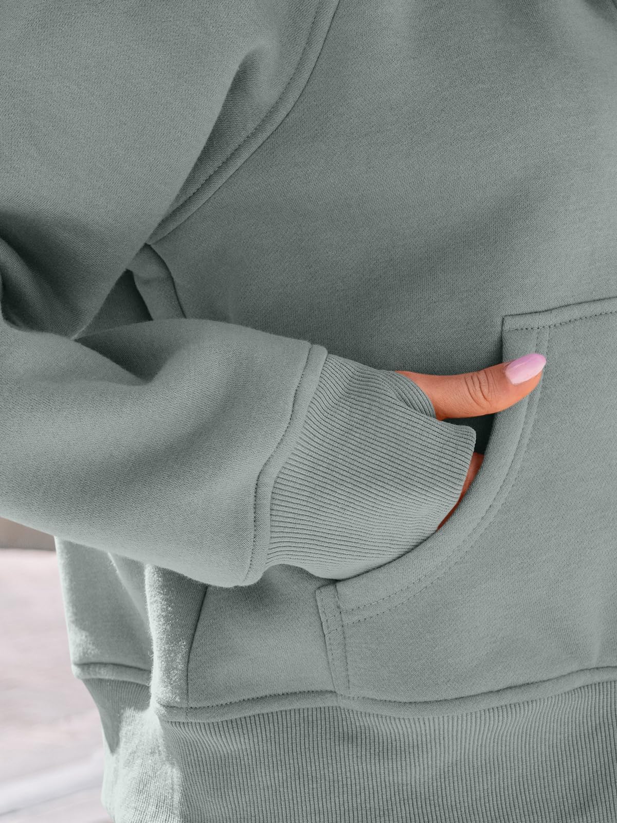 AUTOMET Womens Zip Up Hoodies Fleece Jackets Oversized Sweatshirts Fall Fashion Outfits 2025 Sweaters Winter Clothes GreyGreen L