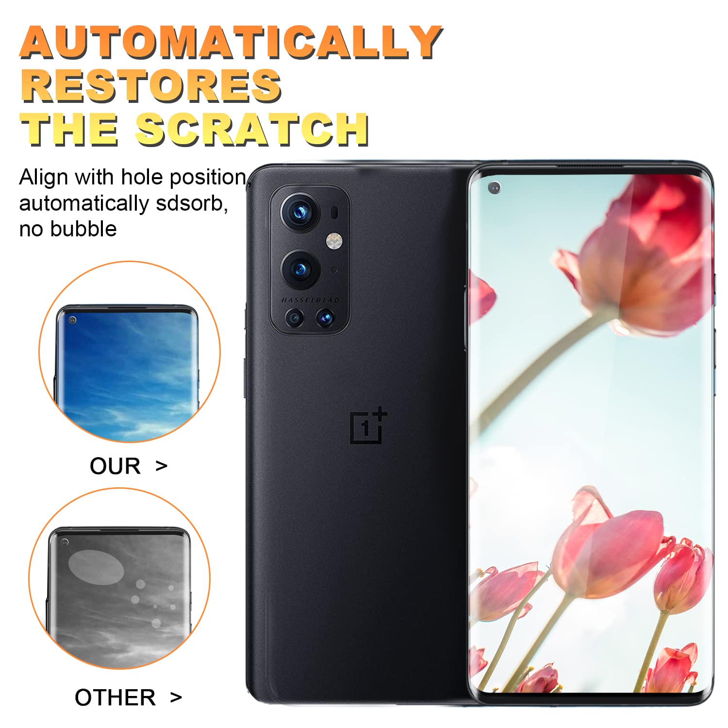 YRMJK 2+2 Compatible OnePlus 10 Pro Screen Protectors + Camera Lens Protectors, 3D Full Coverage 99% HD Clarity 9H Premium Tempered Glass Compatible OnePlus 10 Pro