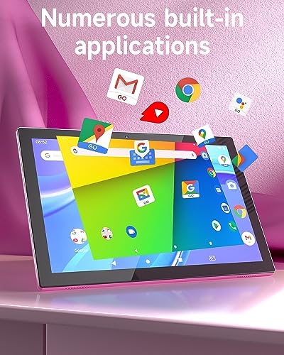 YQSAVIOR 10 inch Tablet, Android 13 Tablet PC, 6GB RAM 64GB ROM Tablets, 2.0GHz Processor, 1280×800 HD IPS Screen, Bluetooth, Dual Camera, Dual Speaker, WiFi 6 Tablet Computer 6000 mAh, Pink