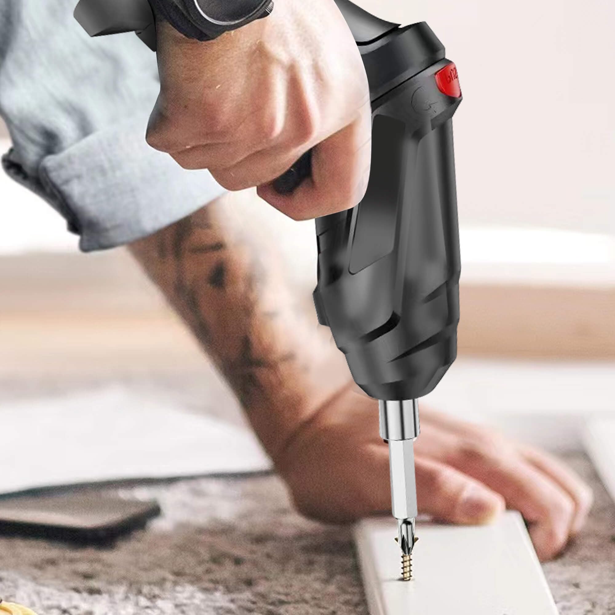 Electric Screwdriver 15pcs Cordless Screwdriver 3.5N.m Power Screwdriver, 3.6V Cordless Drill Screwdriver Rechargeable with Led Light, Deformation Handle (Medium)