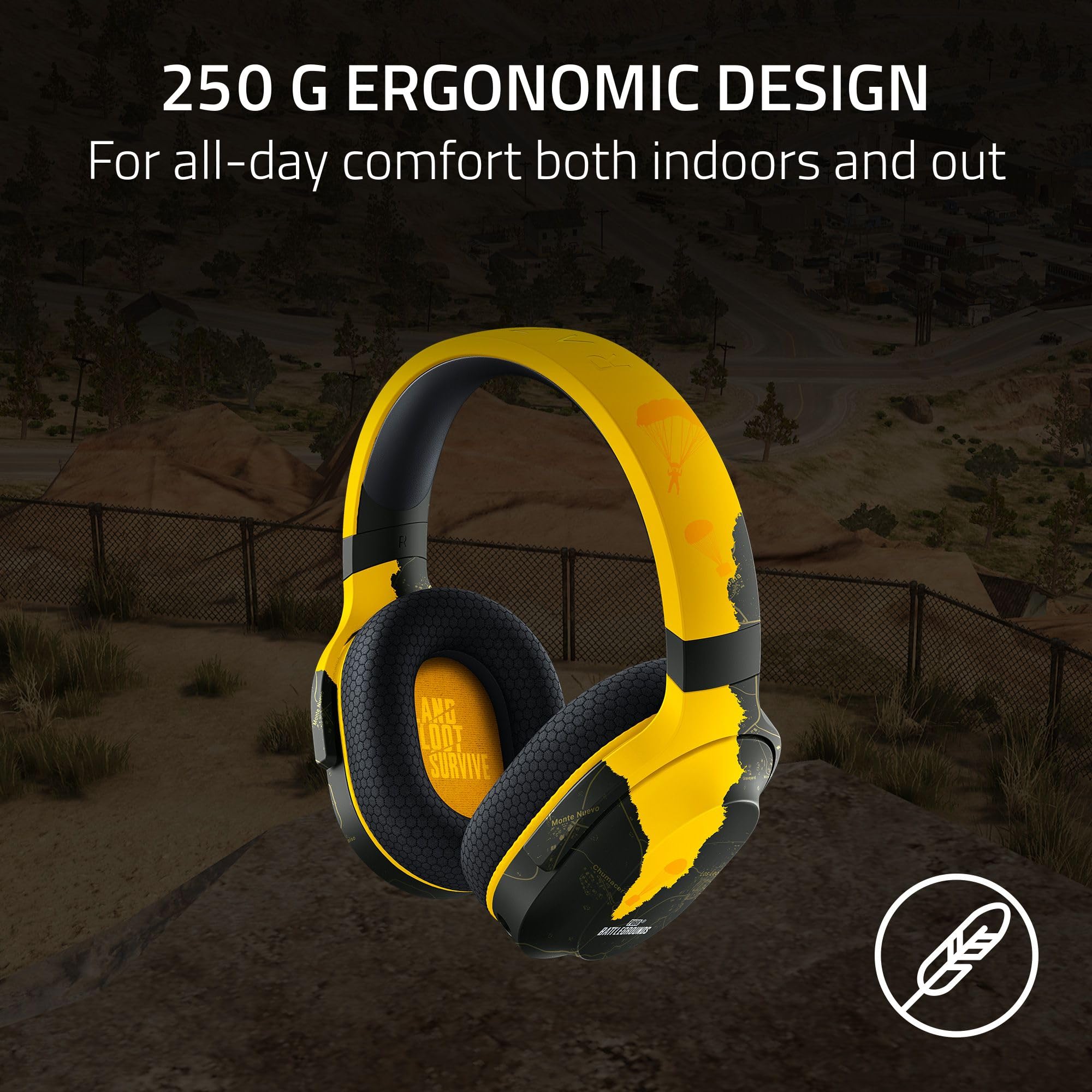 Razer Barracuda X Wireless Gaming & Mobile Headset (PC, PlayStation, Switch, Android, iOS): 2.4GHz Wireless + Bluetooth - Lightweight - 40mm Drivers - Detachable Mic - 50 Hr Battery - PUBG Edition